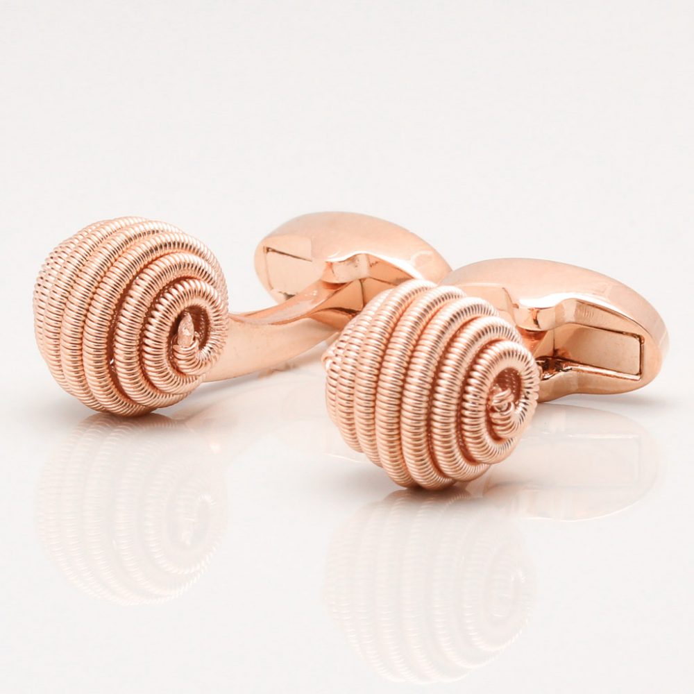 Rose Gold Cufflinks by Badger & Brown. Handcrafted Designs
