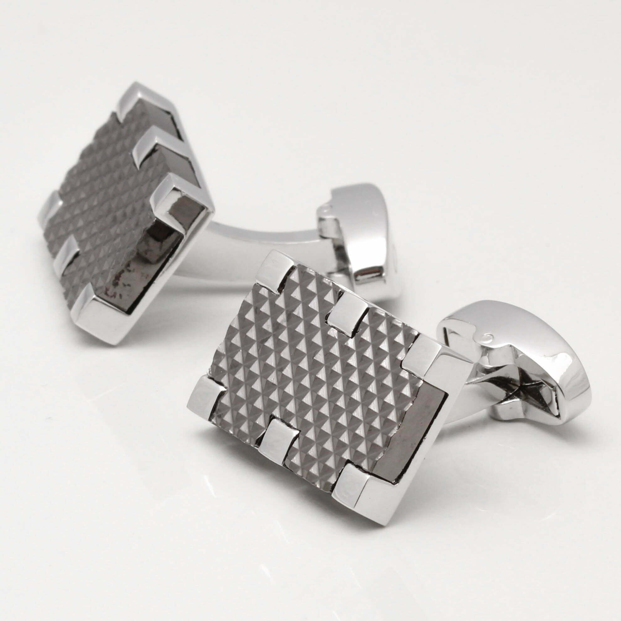 Grey Cufflinks - Badger and Brown