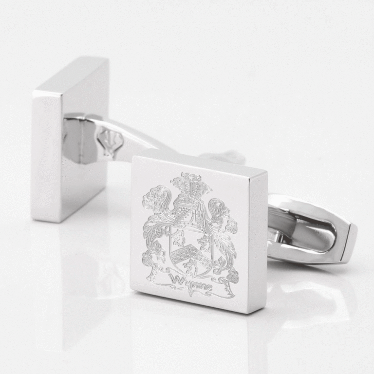 Family Crest Cufflinks - Badger and Brown