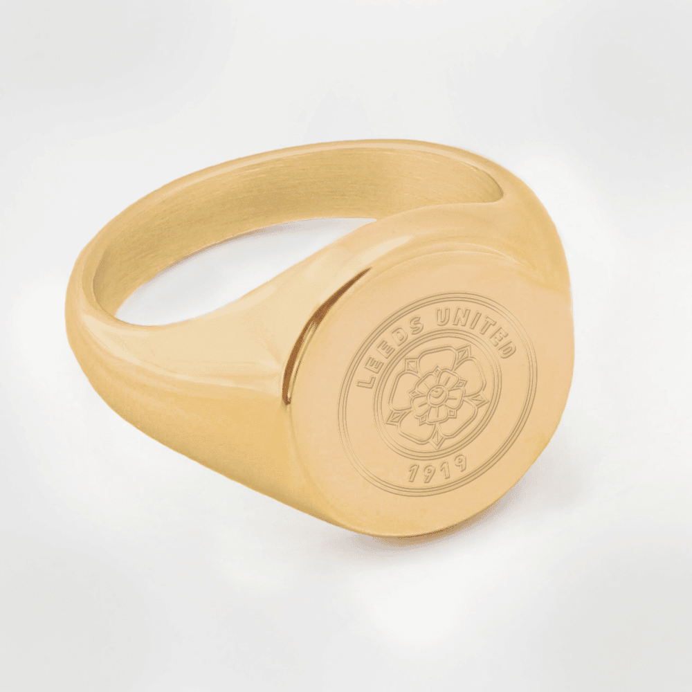Leeds United Football Engraved Signet Ring By Badger & BrownBadger and ...