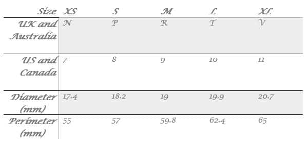 size guide - Badger and Brown - Cufflink Specialists