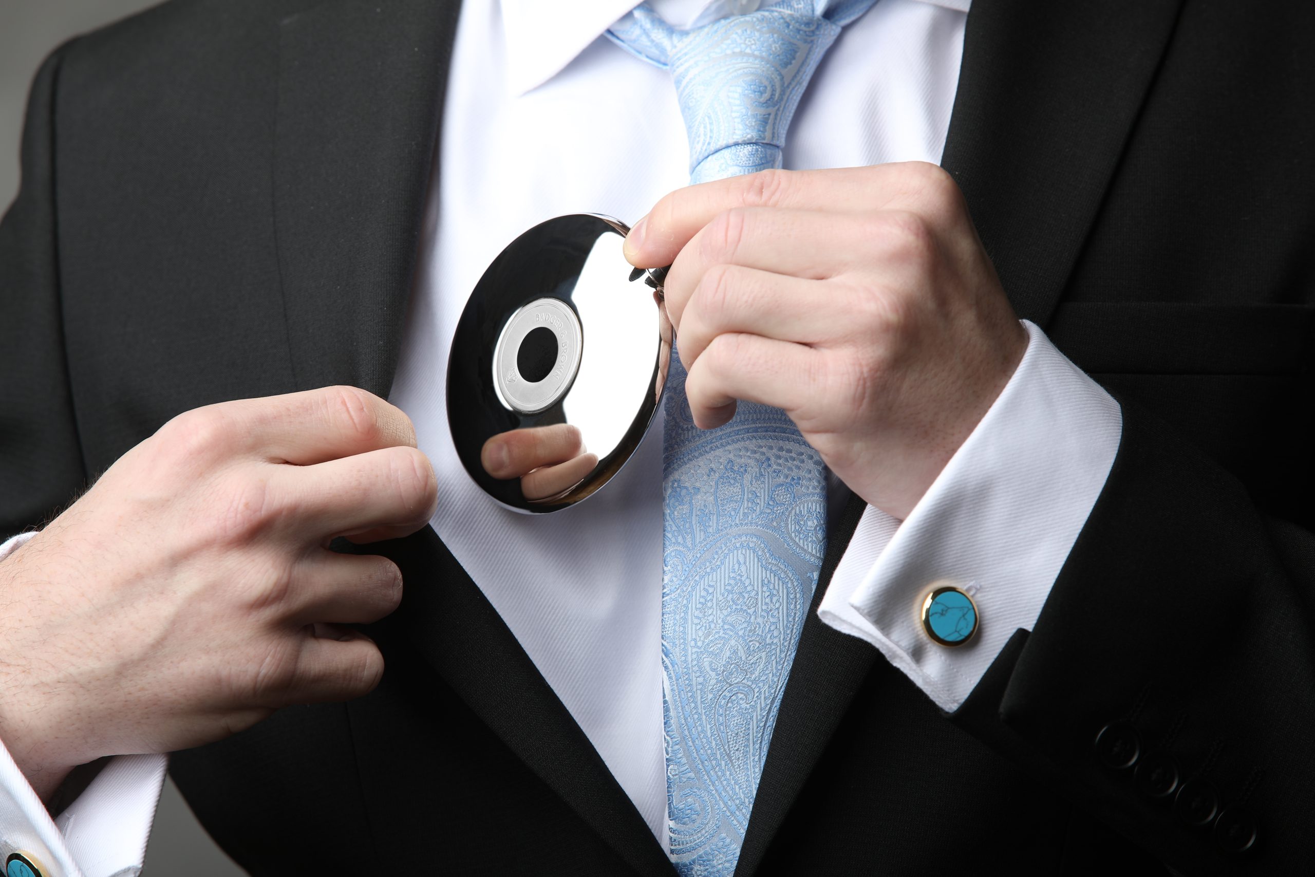 Luxury Compact Hipflask With Onyx Stone